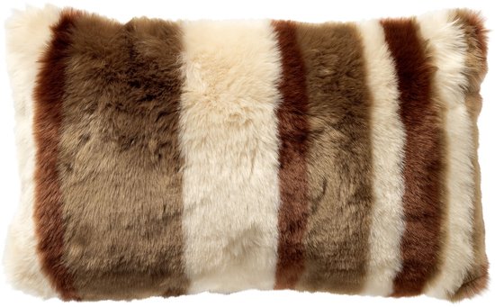 Dutch Decor CLEO - Sierkussen 30x50 cm - fluffy kussen met strepen ...