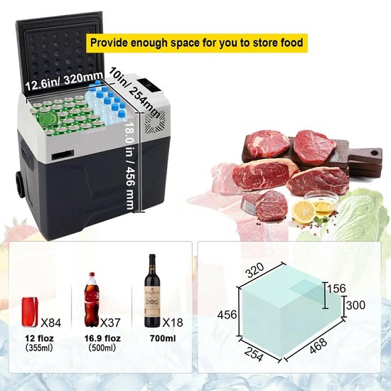 Auto Koelkast - Koelbox - Mini Koelkast - Draagbare - 50L - 53QT - 12V ...