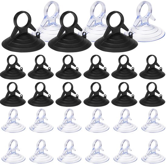 Grote Zuignappen 45 mm - 60 Stuks Zwarte PVC Zuignappen voor Keuken ...
