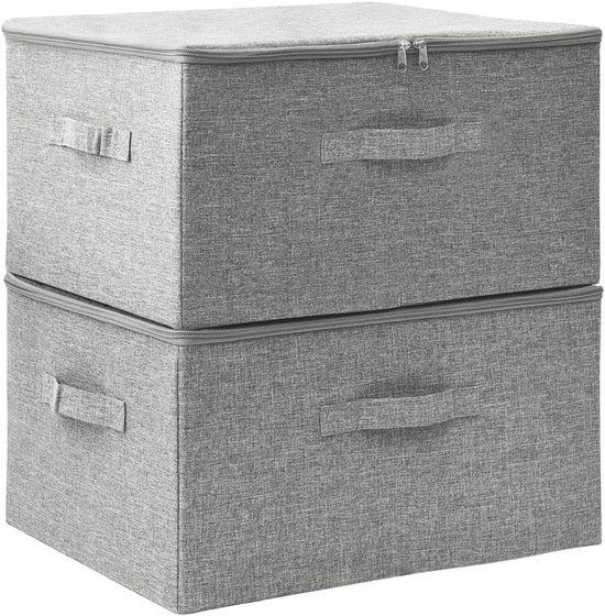 Inklapbare Opbergboxen 2 Stuks - Grijs 43x34x23 cm - Duurzaam en ...