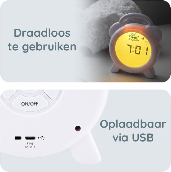 Slaaptrainer Kind - Kinderwekker voor Slaaptraining - Nachtlamp en ...