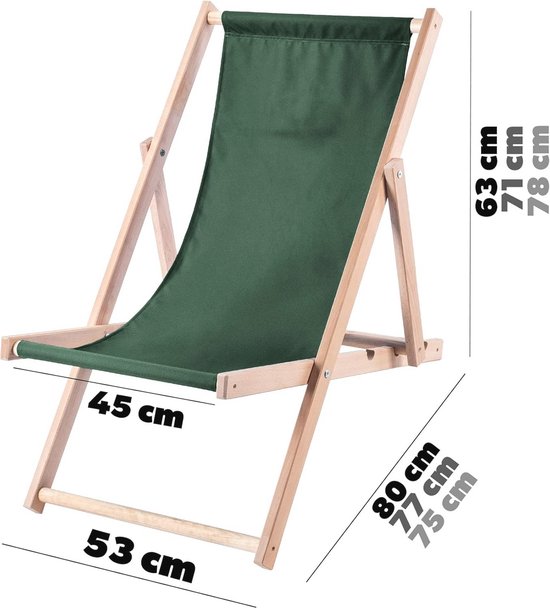 Houten Ligstoel en Strandstoel - Opvouwbaar tot 120 kg - Duurzaam en ...