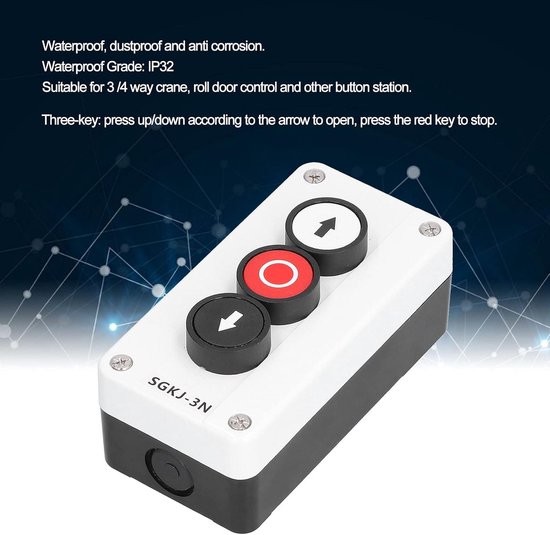 Waterdichte Momentary Switch Station Box Up Down Stop Control Drukknop ...