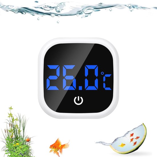 Mini-aquariumthermometer met temperatuurstickers en led-display, zeer ...