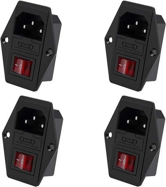 4 Stuks 10A IEC320 C14 3-in-1 Inlaatmodule Stekker 3-pins Inlaatstroom ...