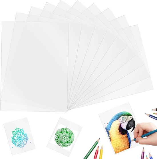 Pack of 10 Mylar Film Transparent Plastic Stencils Sheets for DIY ...