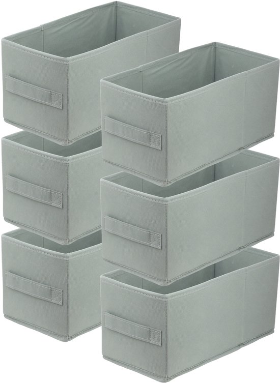 LAVITA® Opbergmand Textiel - 15x31x15 Lichtgrijs 6 Stuks - Opbergbox ...