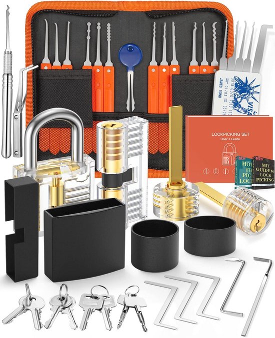Complete Lock Pick Set met 38 Tools en Trainingssloten voor Beginners | bol