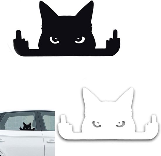 Grappige middelvinger auto stickers set van 2 - Creatieve mode meme ...