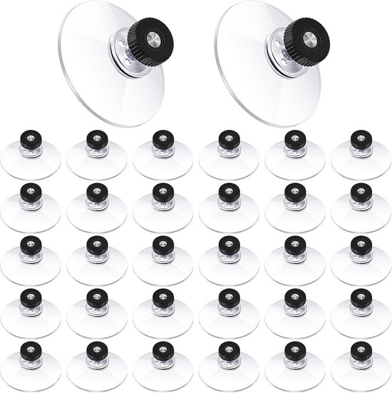 30 Transparante Zuignappen met Schroefdraad - 5 cm, Sterke Zuignappen ...