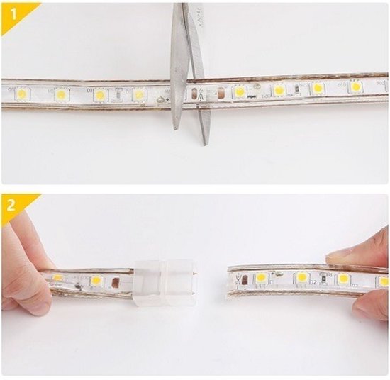 LED Strip Wit - 30 meter in een ROL - 220V - 5050 SMD - 60L/M - IP65 ...