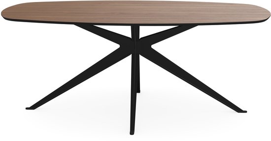 Melamine eettafel noten - Deens ovaal - Anna zwart - eiken tafel | bol