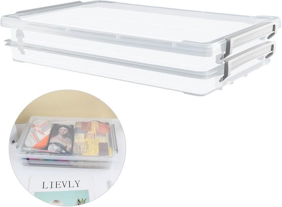 Stapelbare opbergdozen A4 - Transparante opbergboxen met deksel | bol