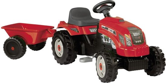 Smoby Traptractor Rood met aanhanger | bol.com