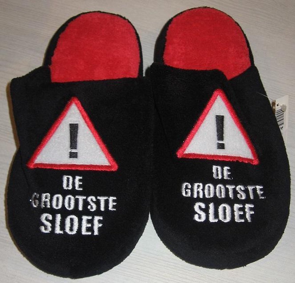 bol.com | humortekst - pantoffels verkeersbord de grootste sloef- mt 37/39