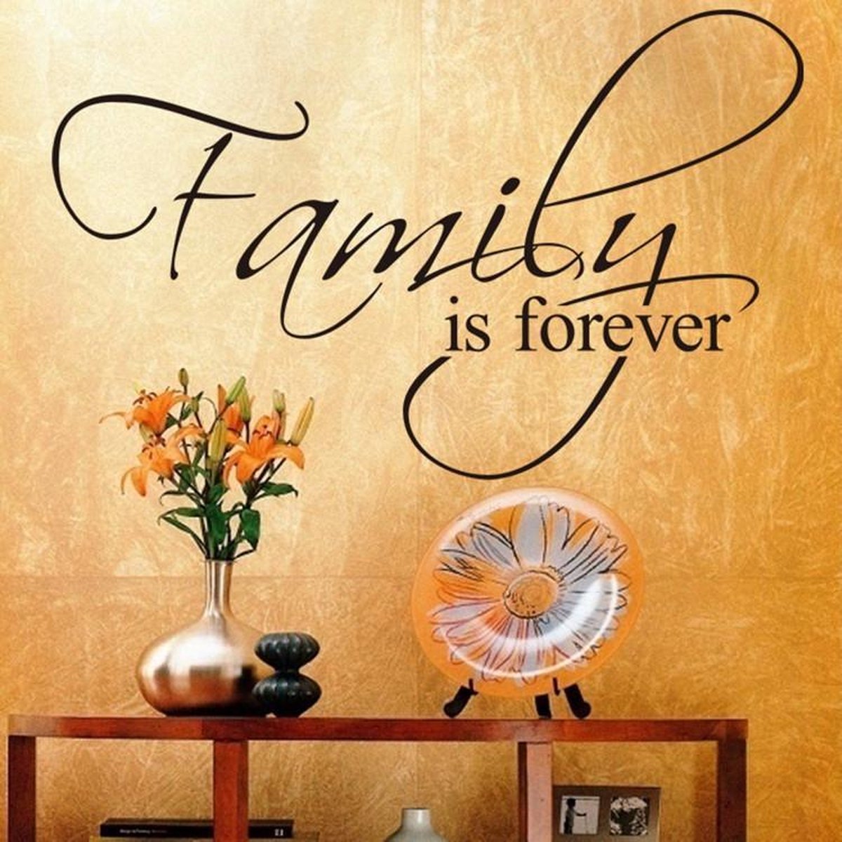 Muursticker tekst 'Family is forever' 27x45 | bol.com