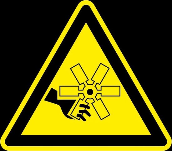 Gevaar voor draaiende delen sticker, 100 per rol, 100 mm | bol.com