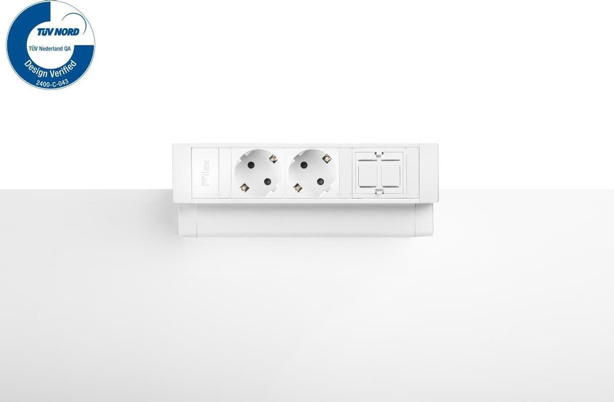 Filex Power Desk Up® 2.0 - 2x 230V, 1x keystone - Wit | bol.com