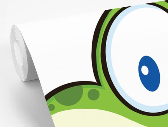 Behang - Fotobehang Animatie van een blije kikker - Breedte 450 cm x ...