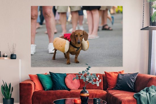 Tableaux - Teckel déguisé en hot-dog - Peintures cm - Décoration murale ...