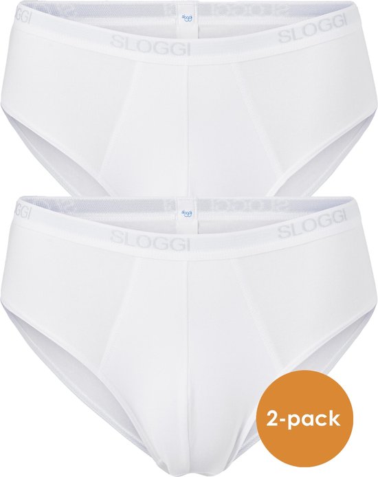 Sloggi Men Basic Midi - heren slips (2-pack) - wit - Maat: M | bol