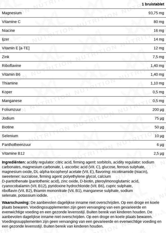 Multivitamin & Minerals - Bruistablet-Orange-20 Bruistabletten | bol.com