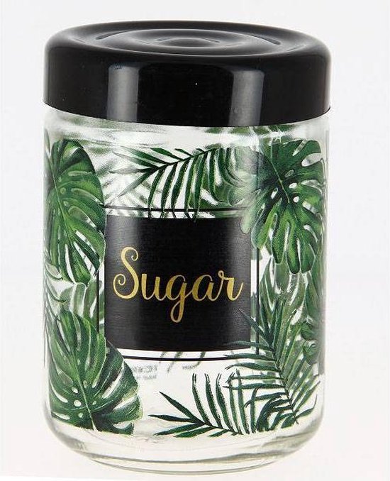 Cerve Jungle Sugar Glazen Pot Zwart Deksel - (Set van 6) En Yourkitchen ...