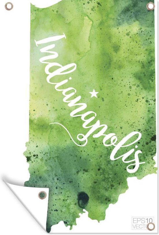 Illustration colorée de l'état de l'Indiana avec le nom de la ville ...