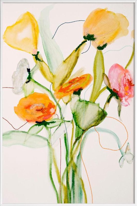 JUNIQE - Poster in kunststof lijst Bloom Series Norway 0915 -30x45 | bol