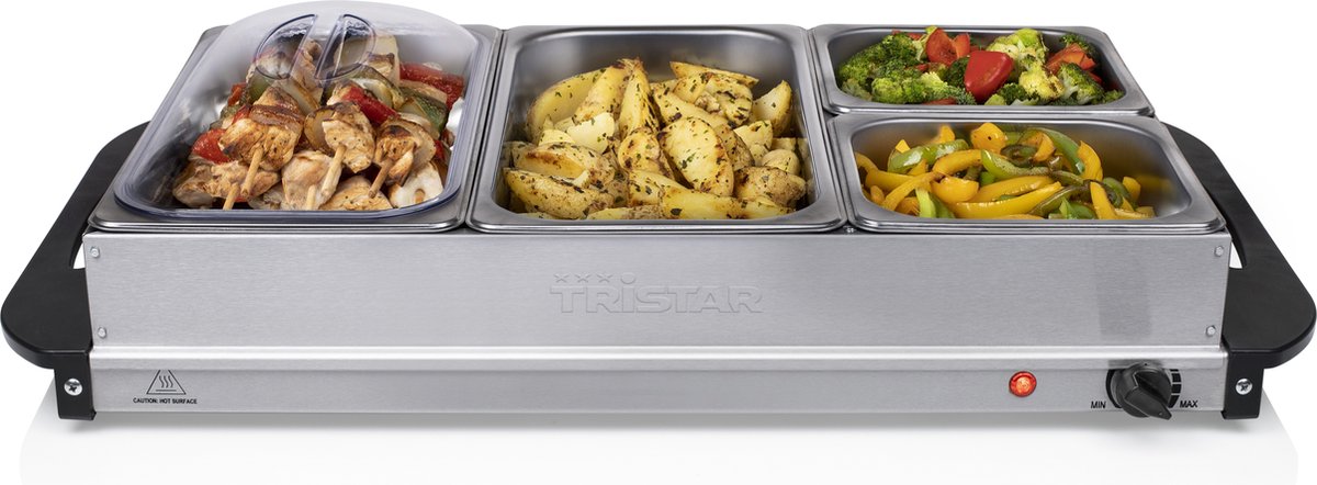 Tristar Buffetwarmer BP-6285 - Buffet Serveerder en Warmhoudplaat - 2 x ...