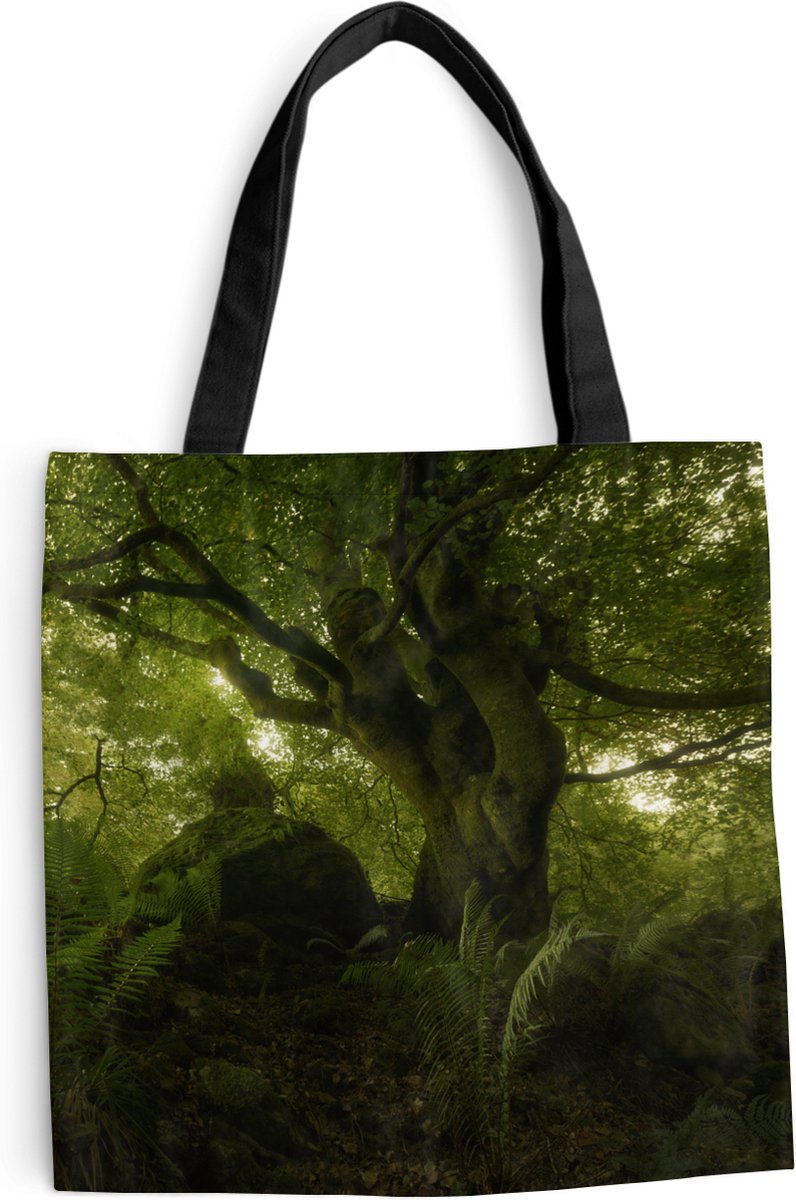 Schoudertas - Strandtas - Shopper Groen duister bos - 45x45 cm ...