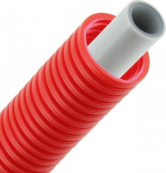 Bonfix Alu-pers - meerlagenbuis 16x2mm met mantel rood - rol 50m | bol.com