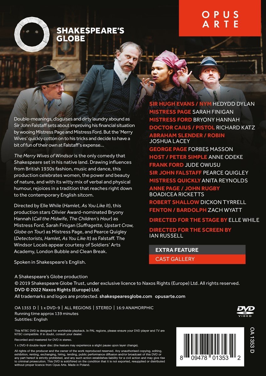 Shakespeare's Globe - The Merry Wives Of Windsor (DVD), Shakespeare's ...