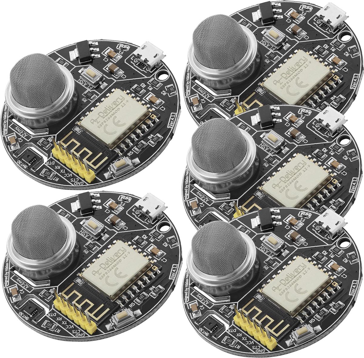 AZDelivery 5 x AZ-Envy ESP8266-12F WLAN WiFi Environmental Development ...