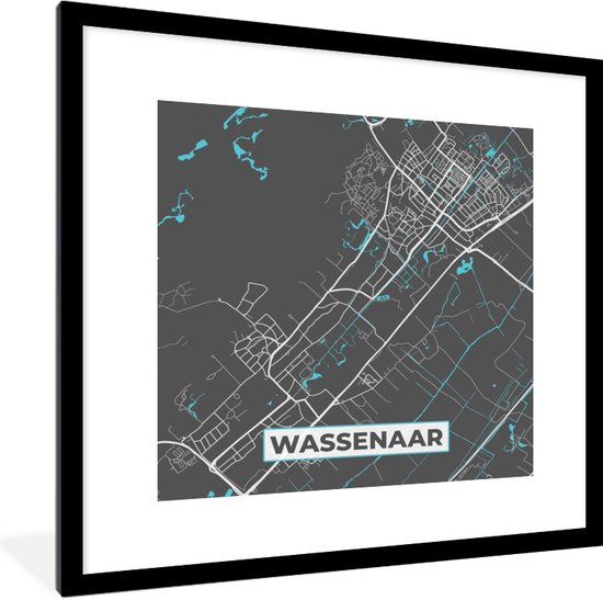 Fotolijst incl. Poster - Kaart - Plattegrond - Stadskaart - Wassenaar ...