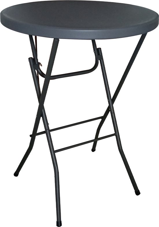 2x Grijze Statafel + Zwarte Statafelrok x 2 – 80 cm Dia x 110 cm hoog – Cocktailtafel... | bol.com