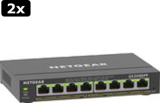 2x Netgear GS308EPP - Netwerk Switch - Smart Managed Plus - 8 Poorten ...