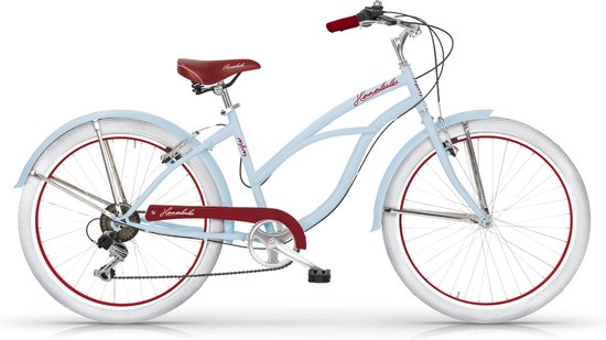 Meisjes fiets HONOLULU cruiser 26 inch blauw | bol