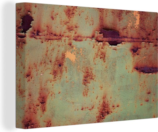 Canvas Schilderij Vintage - Roest - Staal - IJzer - 120x80 cm ...