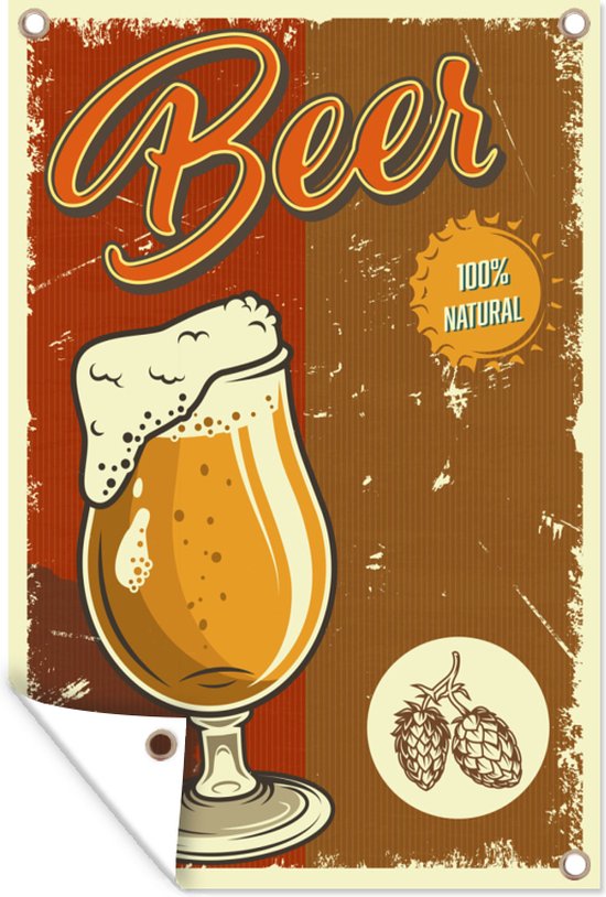 Tuinposter - Tuindoek - Tuinposters buiten - Mancave - Bier - Vintage ...