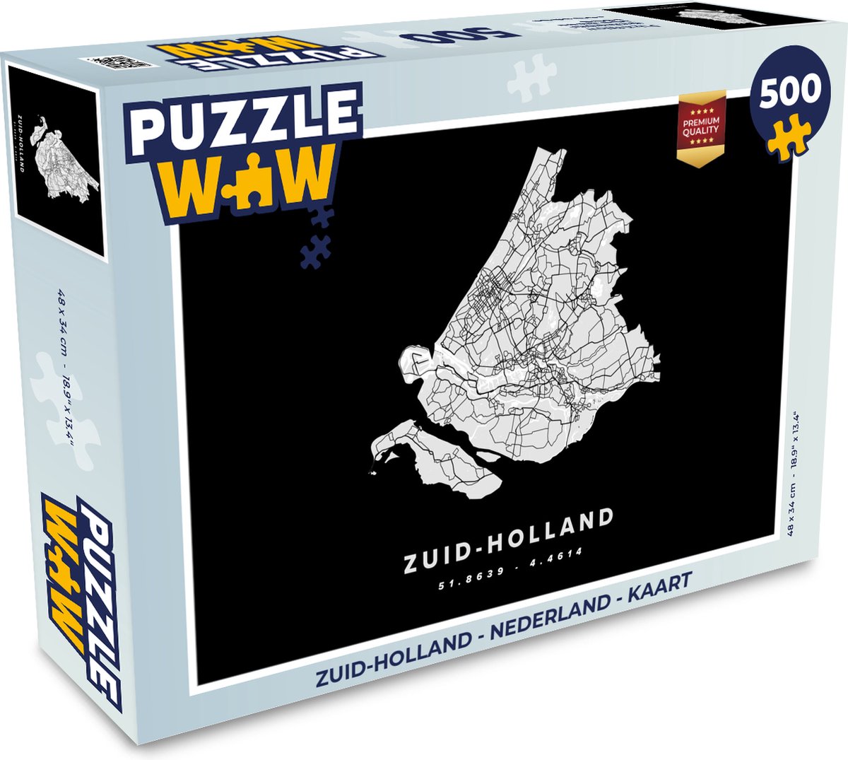 Puzzel Zuid-Holland - Nederland - Kaart - Legpuzzel - Puzzel 500 ...