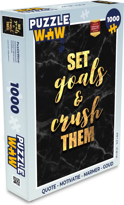 Puzzel Quote - Motivatie - Marmer print - Goud - Legpuzzel - Puzzel ...