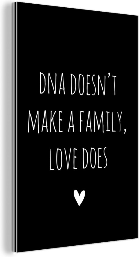 Wanddecoratie Metaal - Aluminium Schilderij - Engelse quote DNA doesn't ...