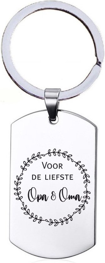 Sleutelhanger RVS - Voor De Liefste Opa & Oma | bol