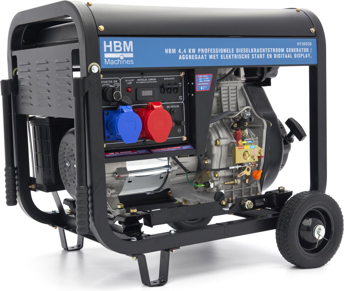 4400 Watt Generator, Aggregaat Met 452 cc Dieselkrachtstroom Motor ...