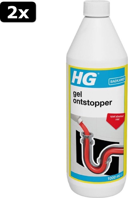 2x HG gel ontstopper - 1L - spat niet - de NR1 ontstopper - werking na ...