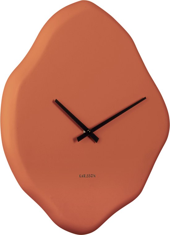 Wall clock Organic Diamond burned orange | bol