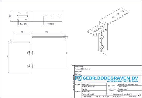 GB Kozijnstelbeugel 0724803 Type C verzinkt | bol.com