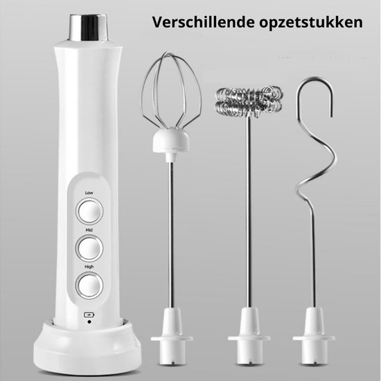 Amerce Elektrische Melkopschuimer Garde en Mixer - 3-in-1 - Draadloos ...