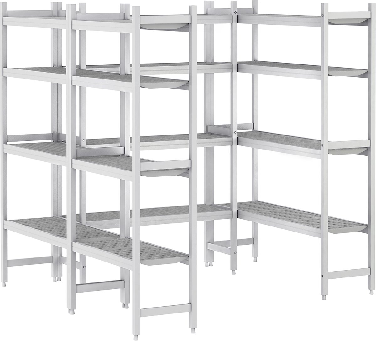 Rekken set Aluminium (geanodiseerd) - U-vorm - totale diepte: 360 mm ...